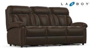 La-Z-Boy Georgina 3 seater electric double recliner sofa in Tutti Espresso leather - Just4Sofas